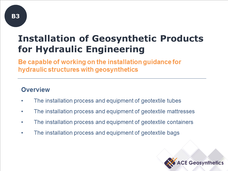 Introduction of Advanced Courses - Training Support - ACE Geosynthetics ...